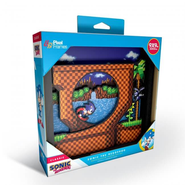 Pixel Frames 9x9 Shadow Box Art: Sonic the Hedgehog - Loop Scene| Gamer ...